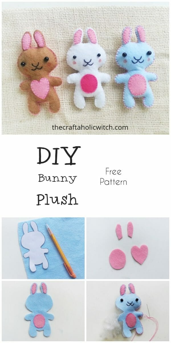 Free Bunny Sewing Pattern and DIY Felt Bunny Tutorial