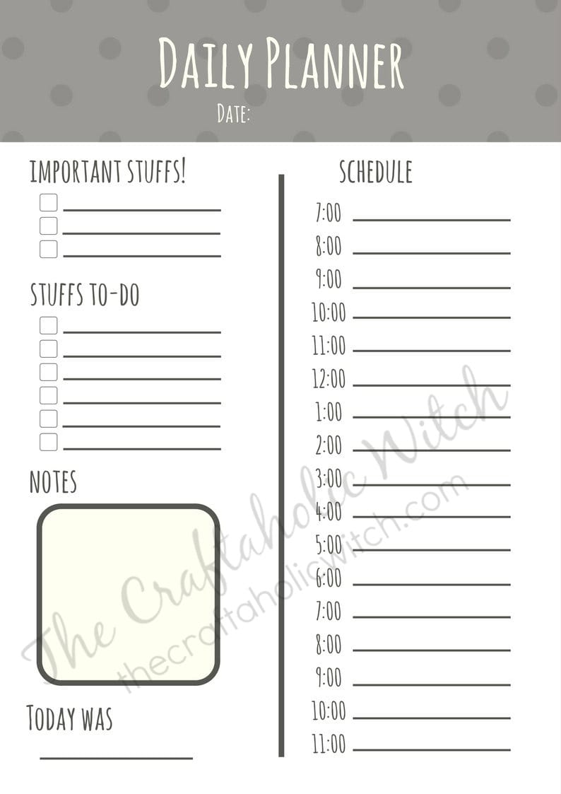 Significance of Daily Planning (Free Printable Sheets!) | The ...