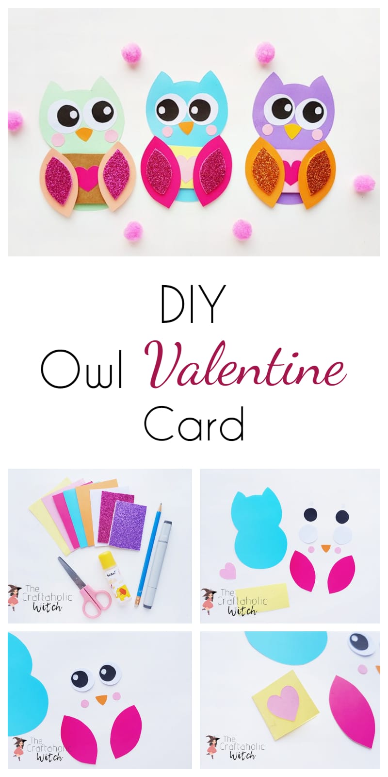 DIY Owl Valentine Card | The Craftaholic Witch