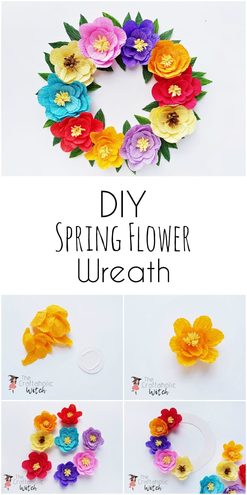 DIY Flower Wreath - Make a Pretty Spring Flower Wreath at Home