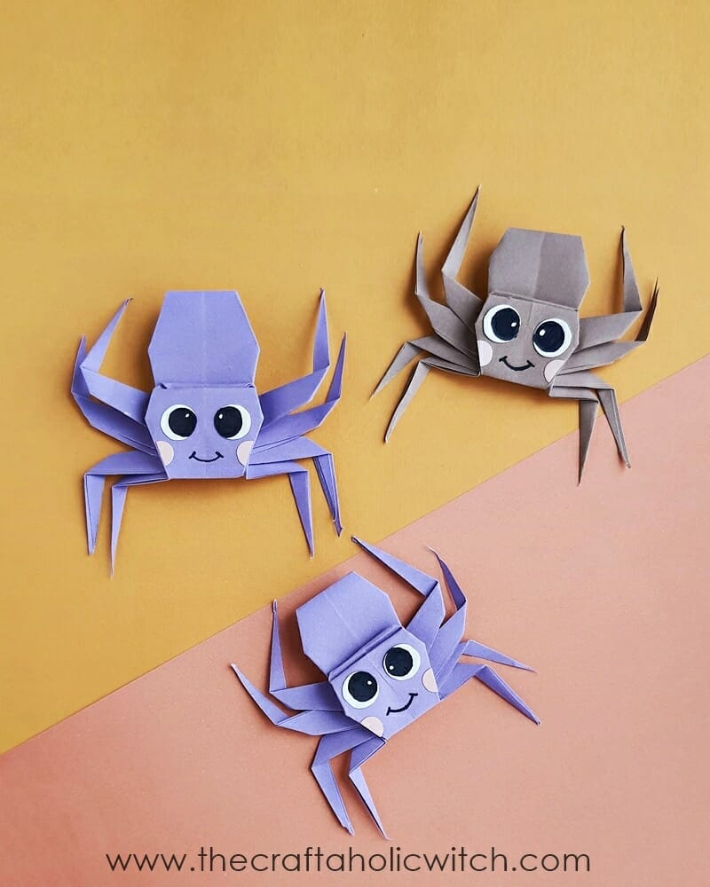 How to Make Paper Spider (Folding Origami Spider + Video)